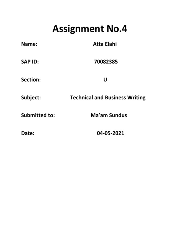 Assignment 4 TBW | PDF