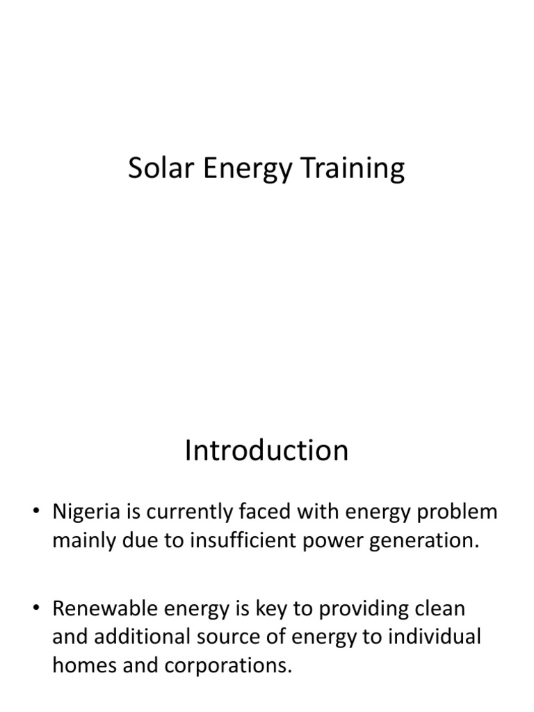 Solar Energy Installation Training Course | PDF | Solar Power ...