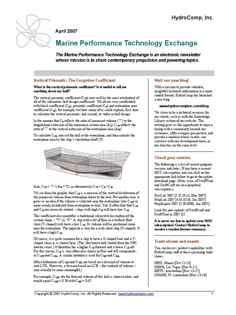 Vertical Prismatic - The Forgotten Coefficient | PDF | Hull (Watercraft ...