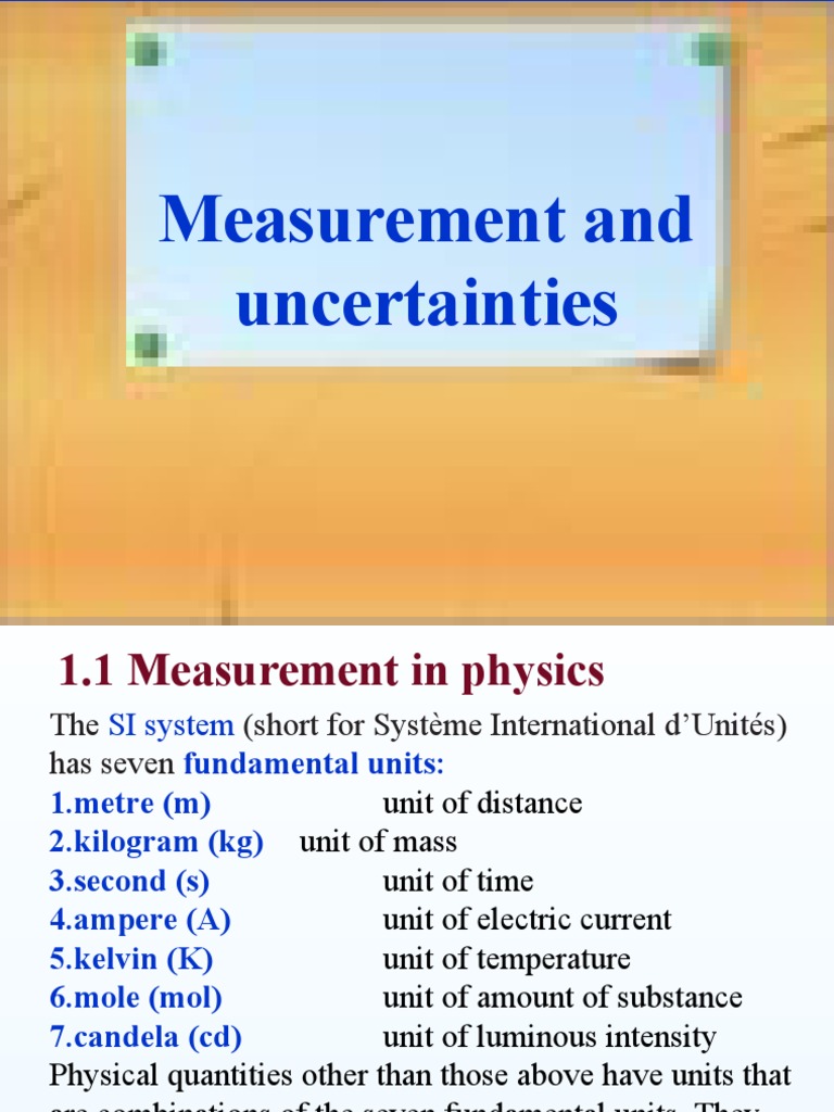 Measurement and Uncertainties | PDF