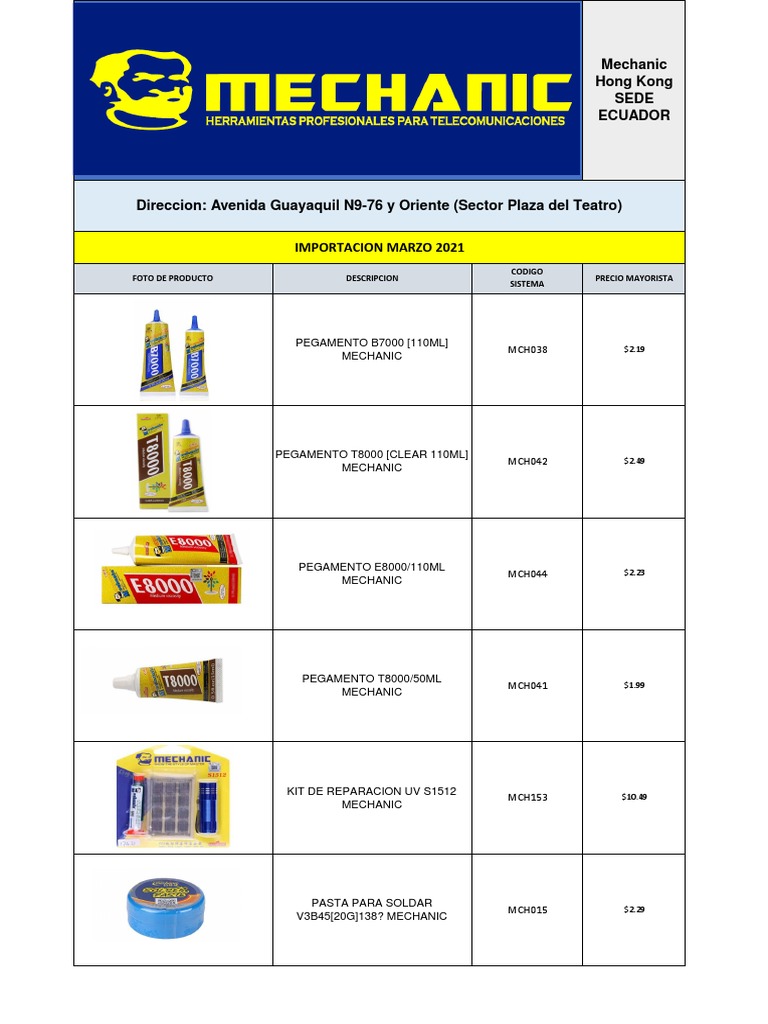 Catalogo Mechanic 1 | PDF | Computing And Information Technology | Science