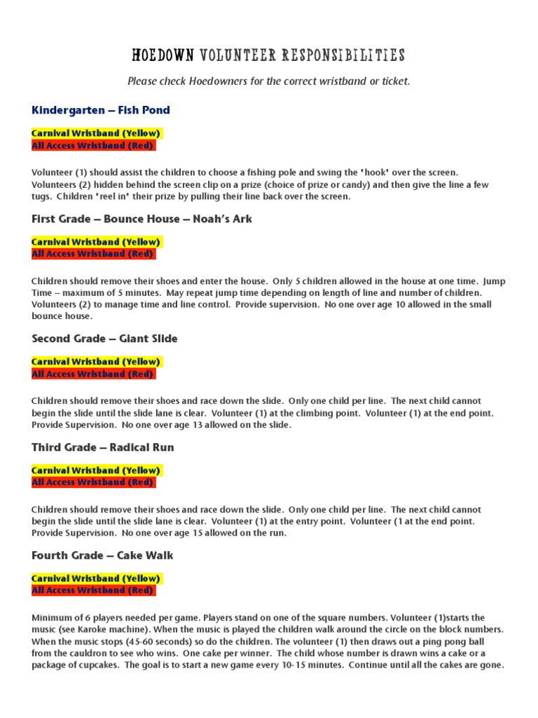 Carnival Rules Color | PDF | Elementary Schools | Sports