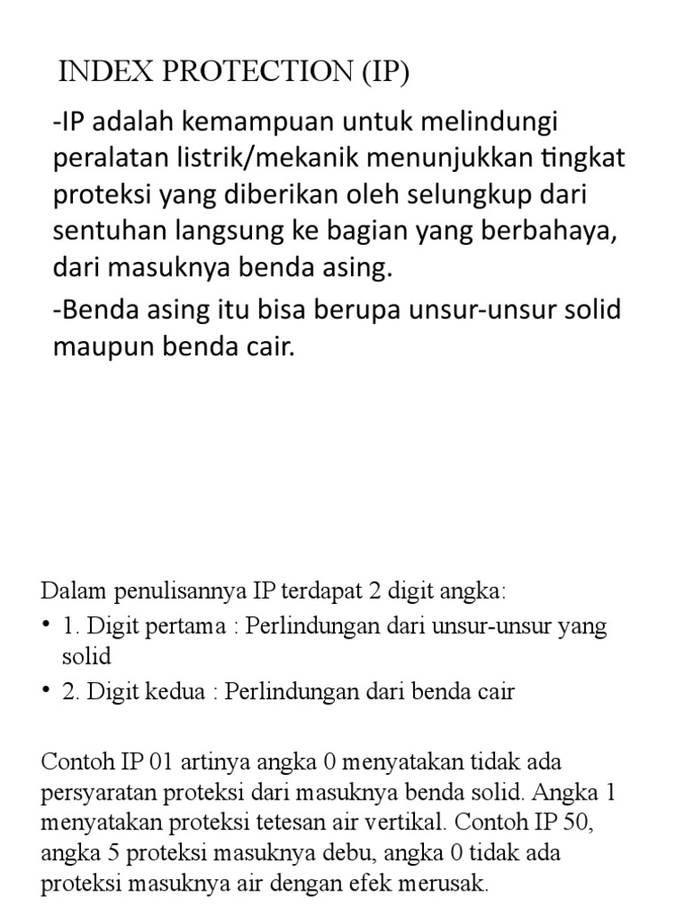 Index Protection (Ip) | PDF