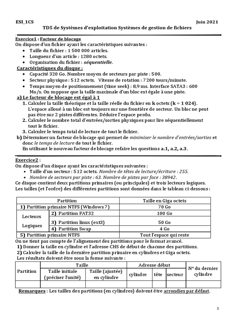 TD5 SGF | PDF | Fichier informatique | Système de fichiers