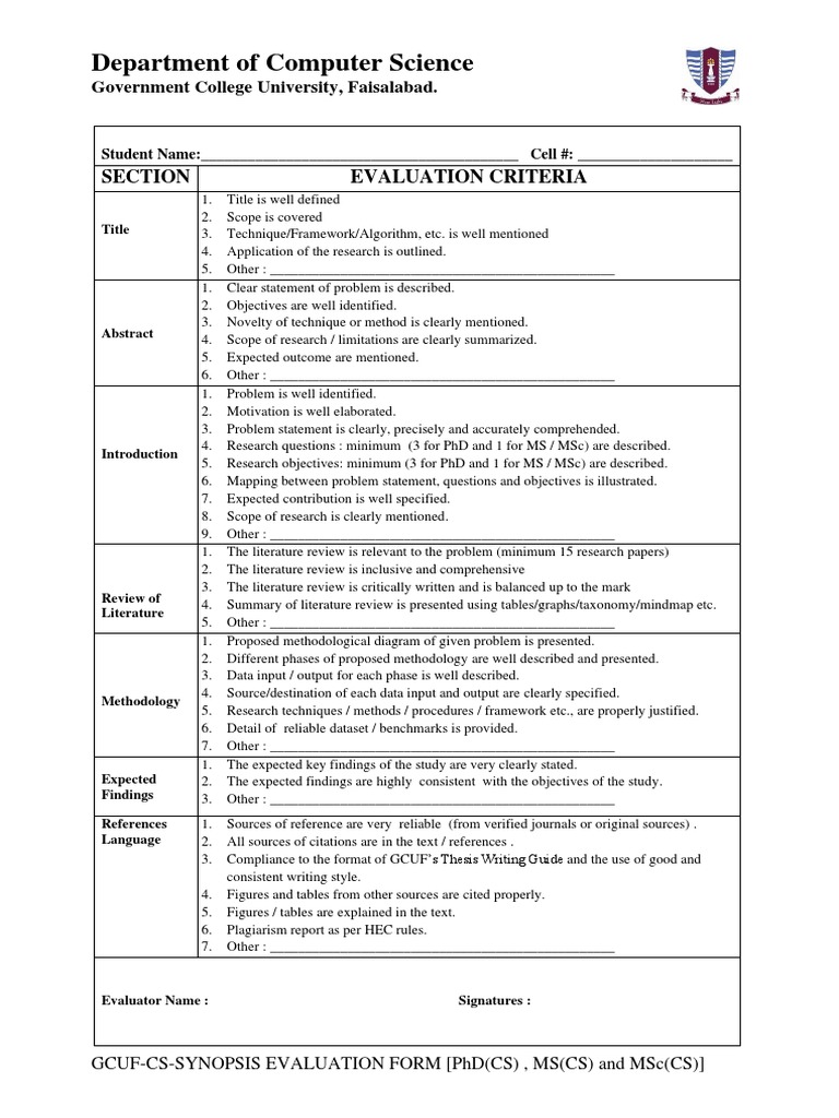 Committee Evaluation Form | PDF | Computing | Science