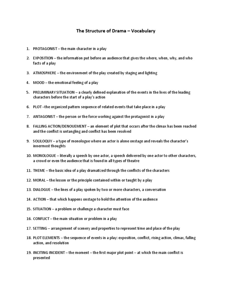 Drama Terms for Theater Students | PDF | Plot (Narrative) | Narration