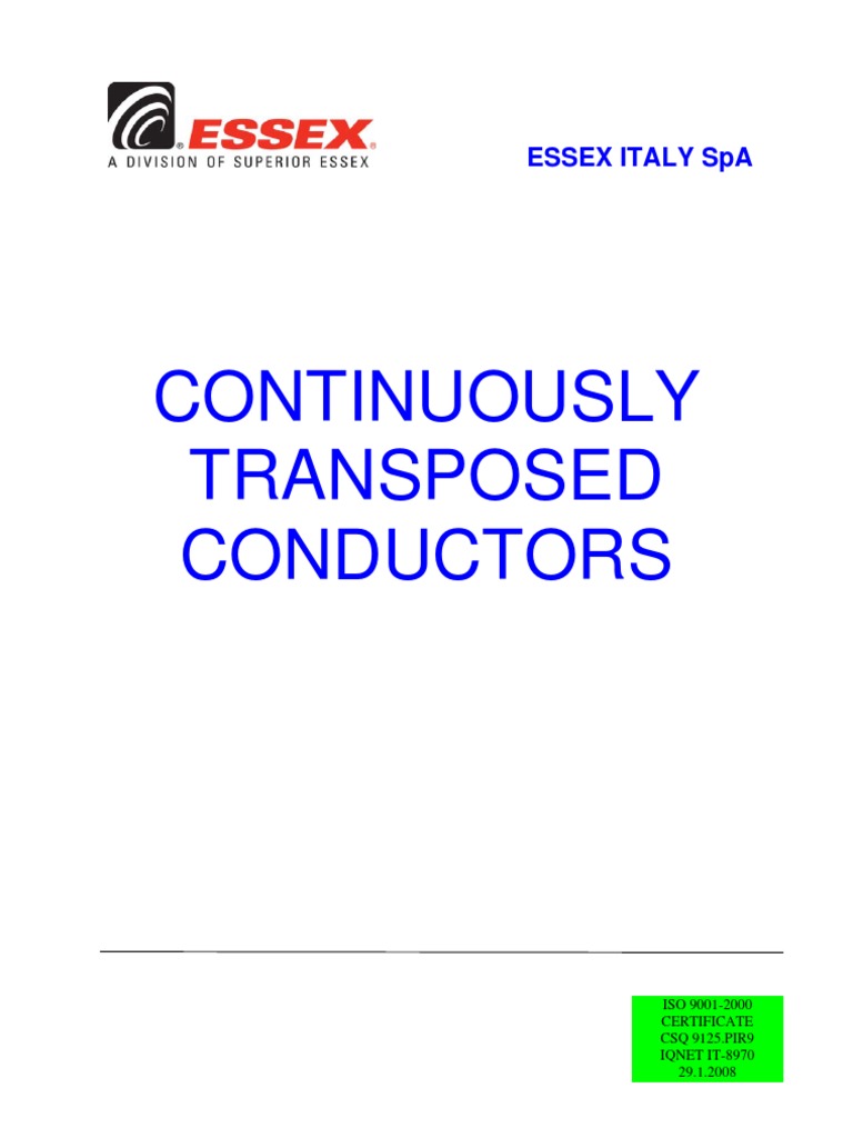 Continuously Transposed Conductors: Essex Italy Spa | PDF | Epoxy ...