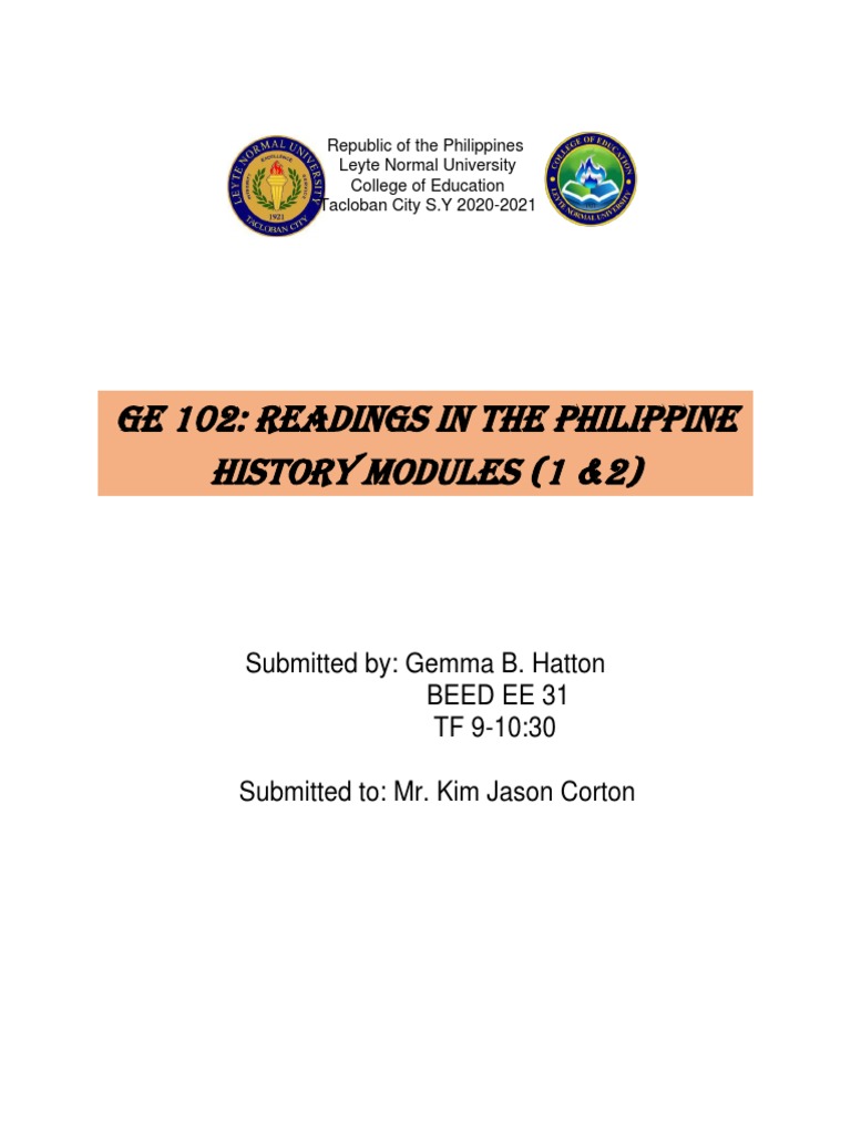 Readings in Philippine History - Modules 1 and 2 | PDF | Science | Science And Technology