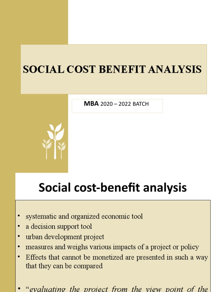 Social Cost-Benefit Analysis Overview | PDF | Cost–Benefit Analysis ...