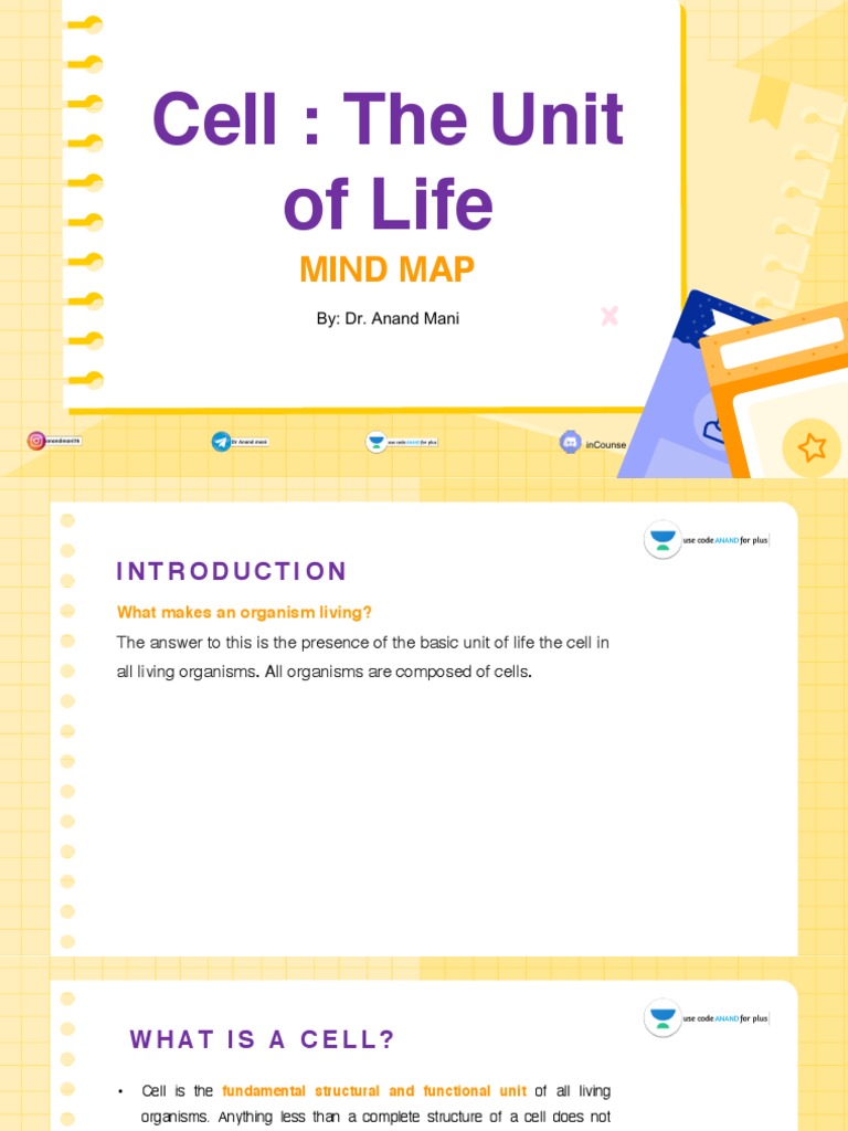 1.mind Map - Cell - A Unit of Life | PDF | Cell (Biology) | Cell Membrane