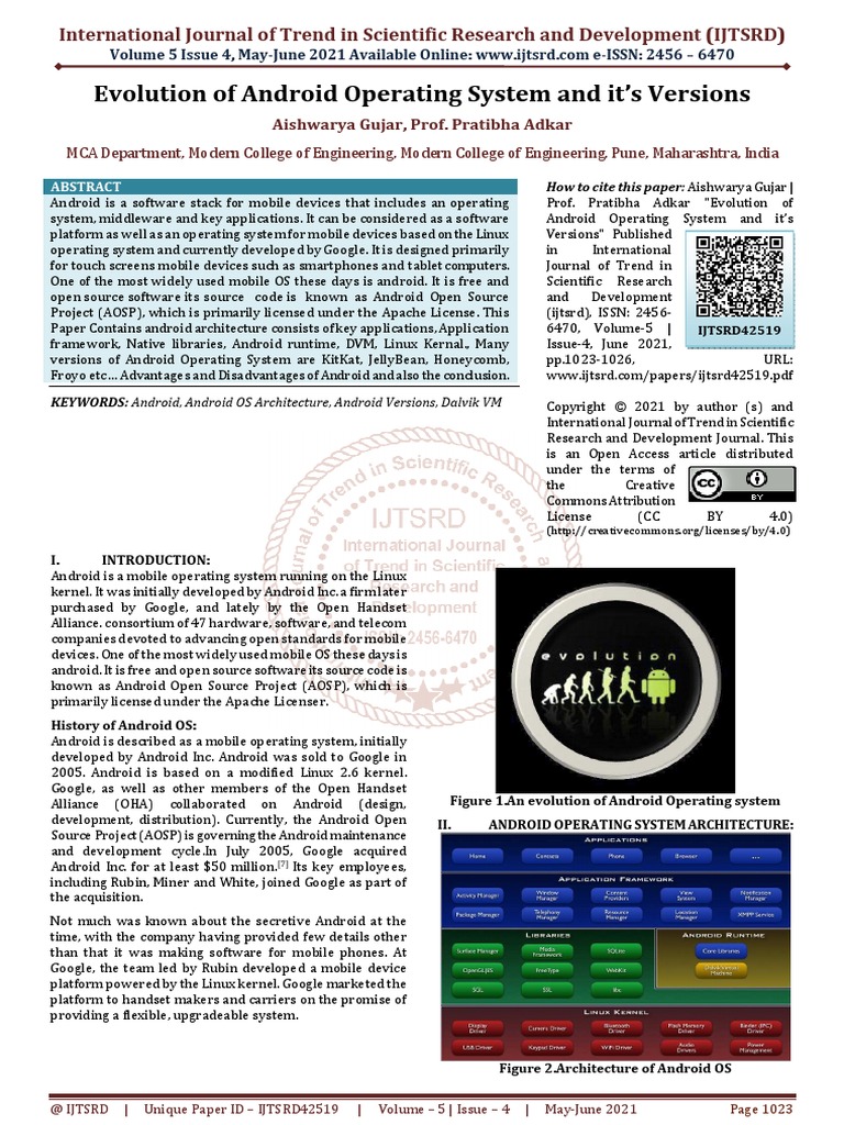 Evolution of Android Operating System and It's Versions | PDF | Android ...