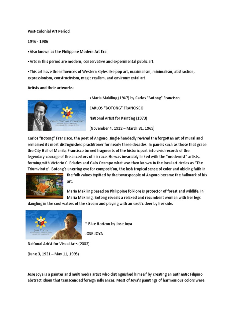 Post-Colonial Art Period | PDF | Aesthetics | Paintings