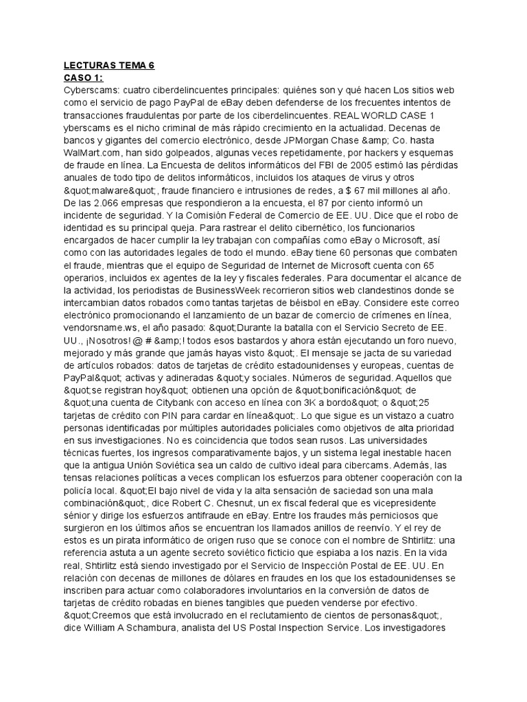Lecturas Tema 6 | PDF | Cibercrimen | Microsoft