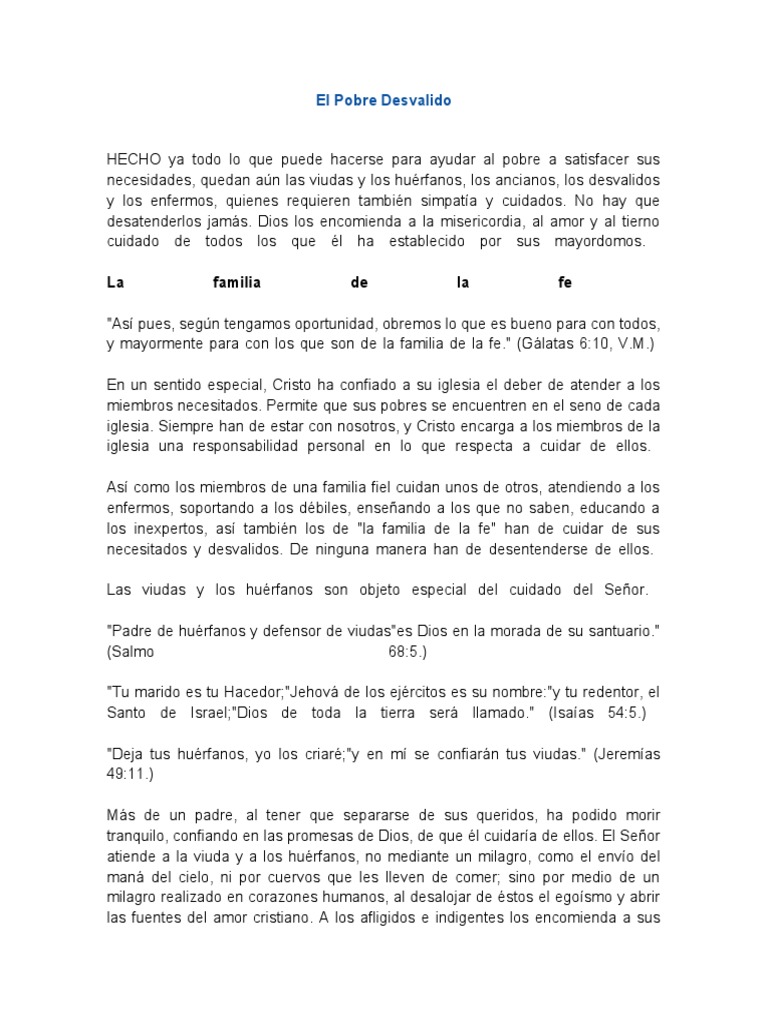 El Pobre Desvalido | PDF | Cristo (título) | Amor
