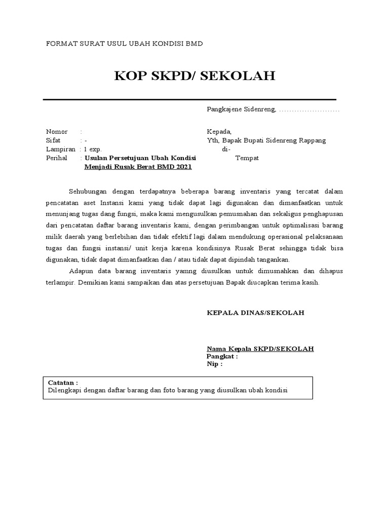 Usulan Ubah Kondisi Barang BMD | PDF