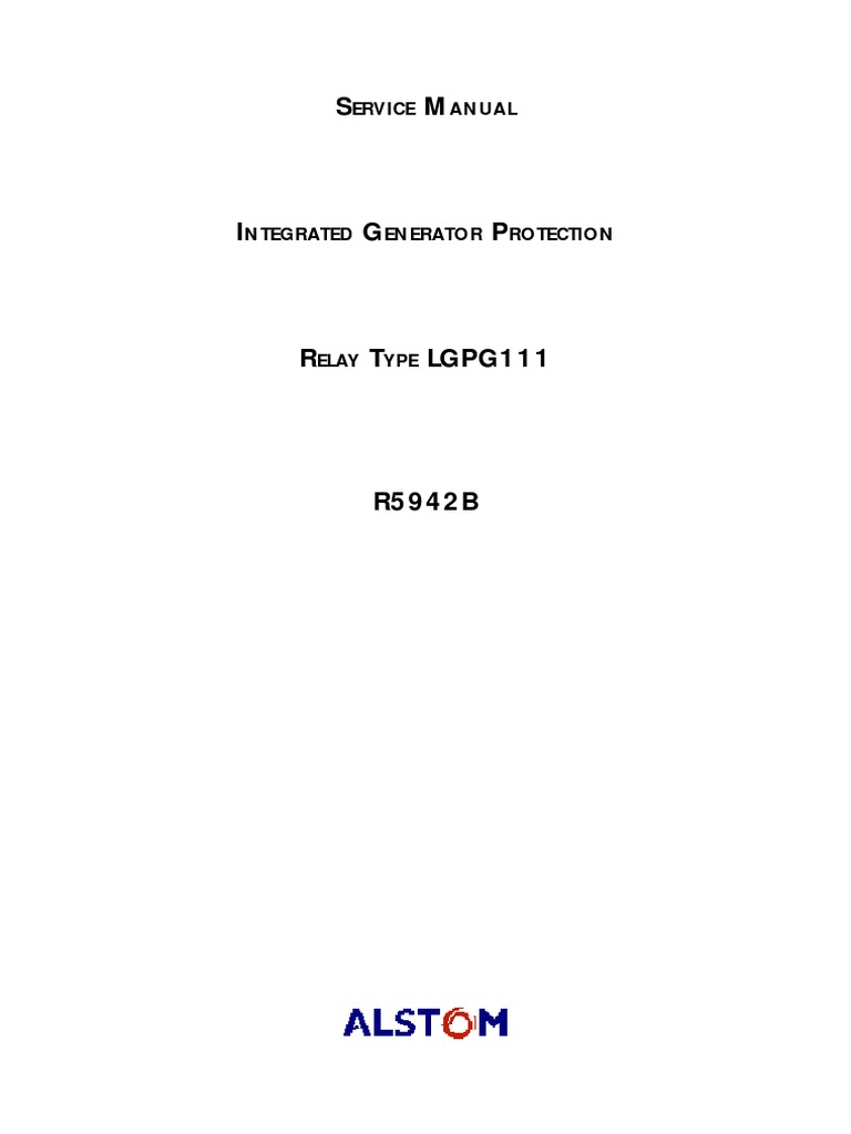 Alstom LGPG111 Service Manual | PDF | Electrostatic Discharge ...