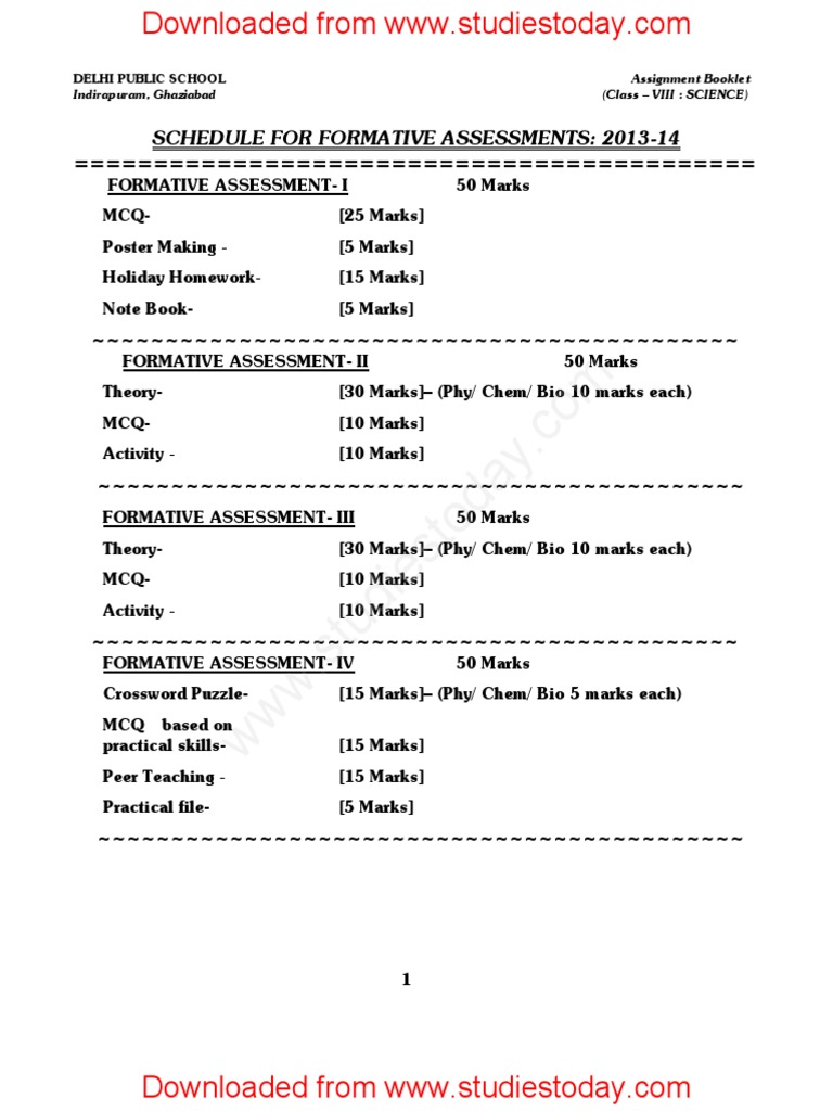 CBSE Class 14 Science Collection of Assignments For 2014 | PDF ...