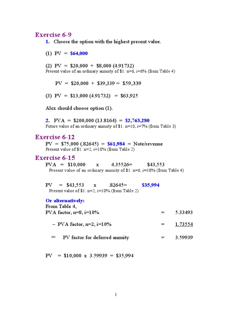 Present Value Analysis for Financial Decisions | PDF | Present Value ...