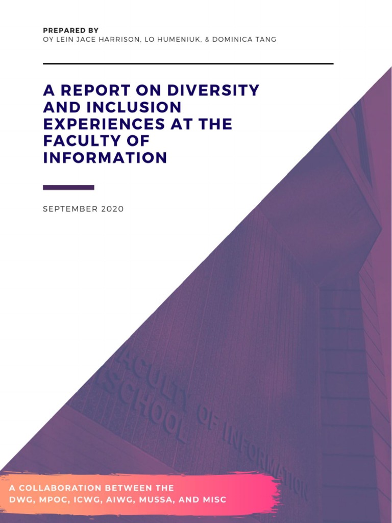 UofT Diversity and Inclusion Report 2020 | PDF | Inclusion (Education ...
