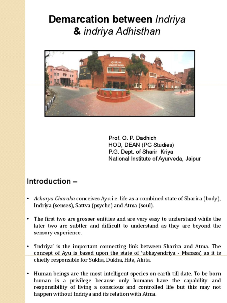 Demarcation Between Indriya & Indriya Adhisthan | PDF | Taste | Senses