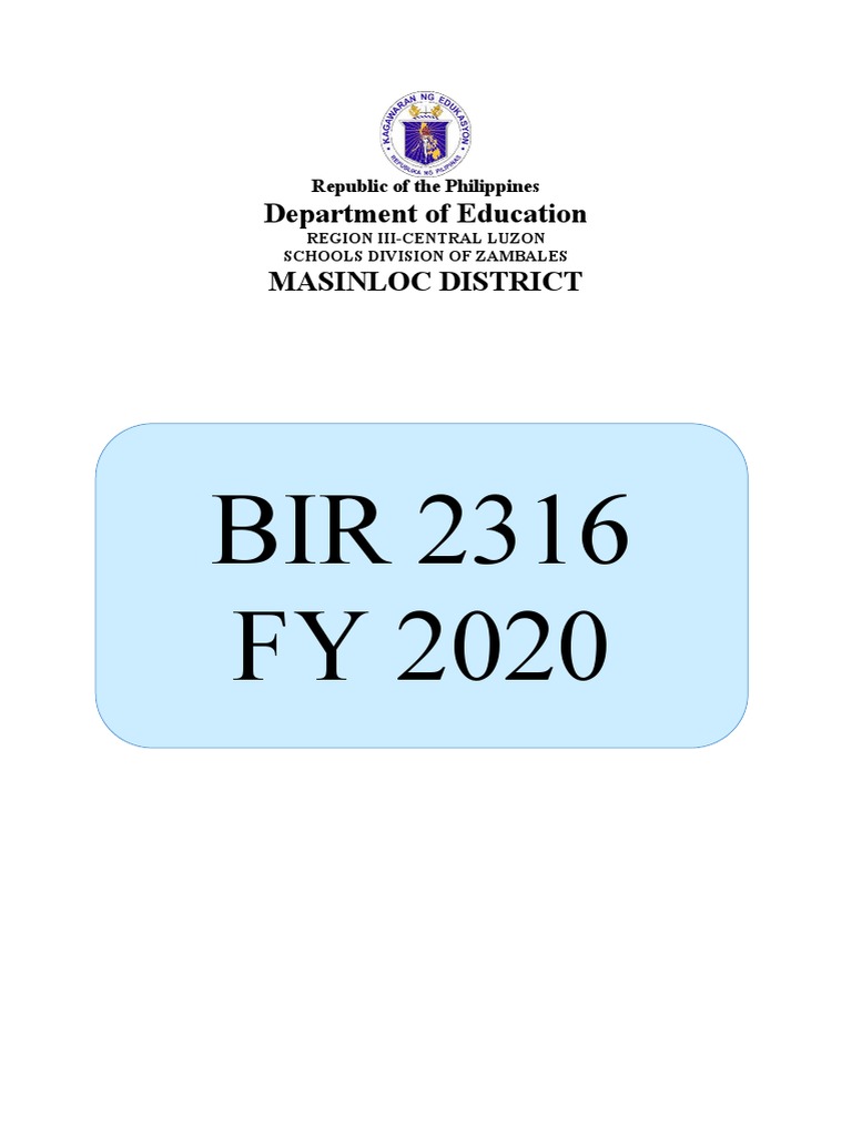 Bir 2316 Cover Page | PDF