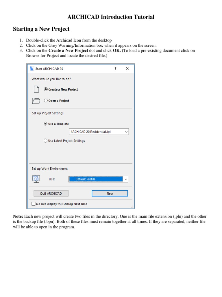 ARCHICAD Introduction Tutorial Starting A New Project | PDF | Window | Door