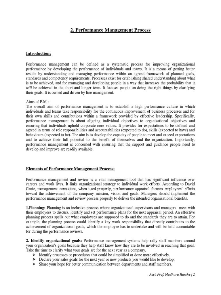 Performance Management Process | PDF | Performance Appraisal | Goal