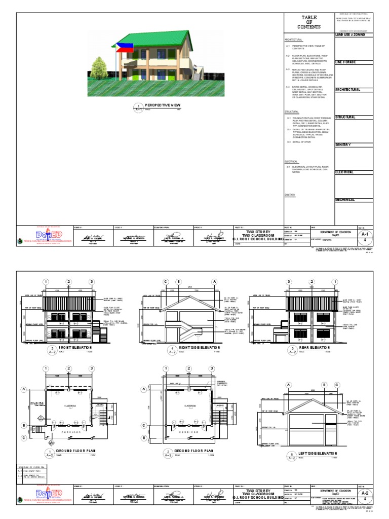 2 Storey DPWH School Building | PDF | Building | Architectural Design