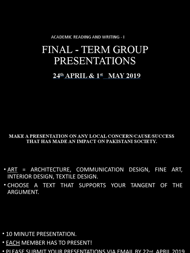 Class Presentations | PDF