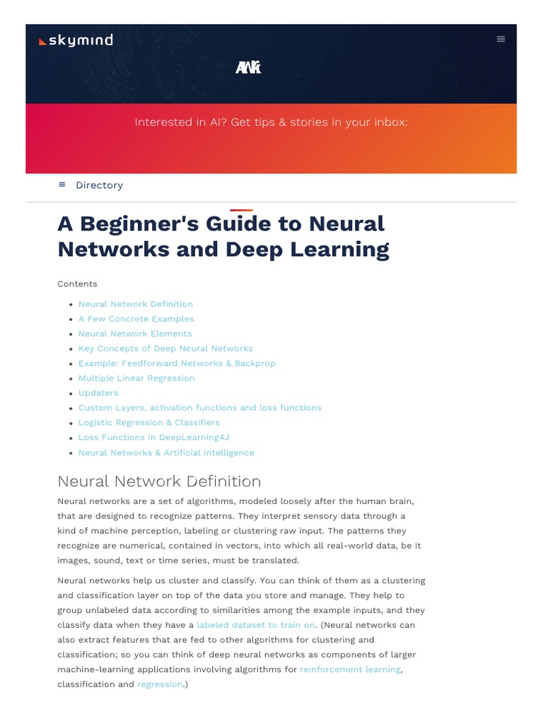 Beginner's Guide to Neural Networks | PDF | Deep Learning | Artificial ...