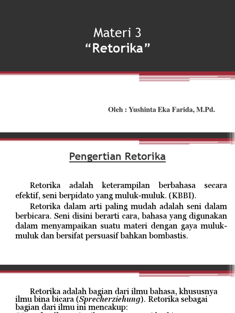 Pengantar Ilmu Retorika dan Jenisnya | PDF