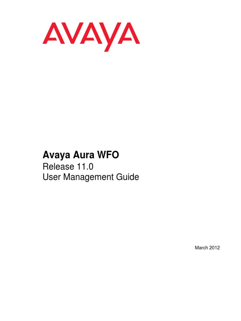Avaya Aura WFO User Management Guide | PDF | License | Trademark