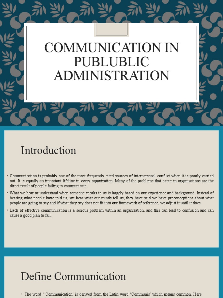 Public Administration | PDF | Interpersonal Communication | Communication