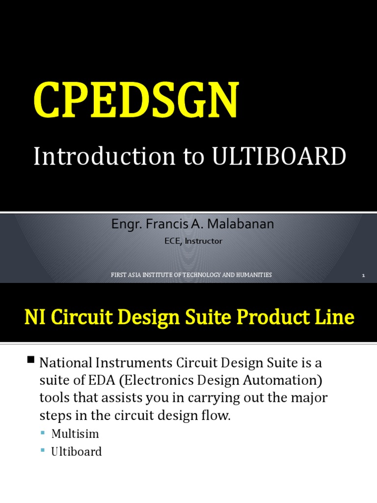 Cpedsgn: Introduction To ULTIBOARD | PDF | Printed Circuit Board ...