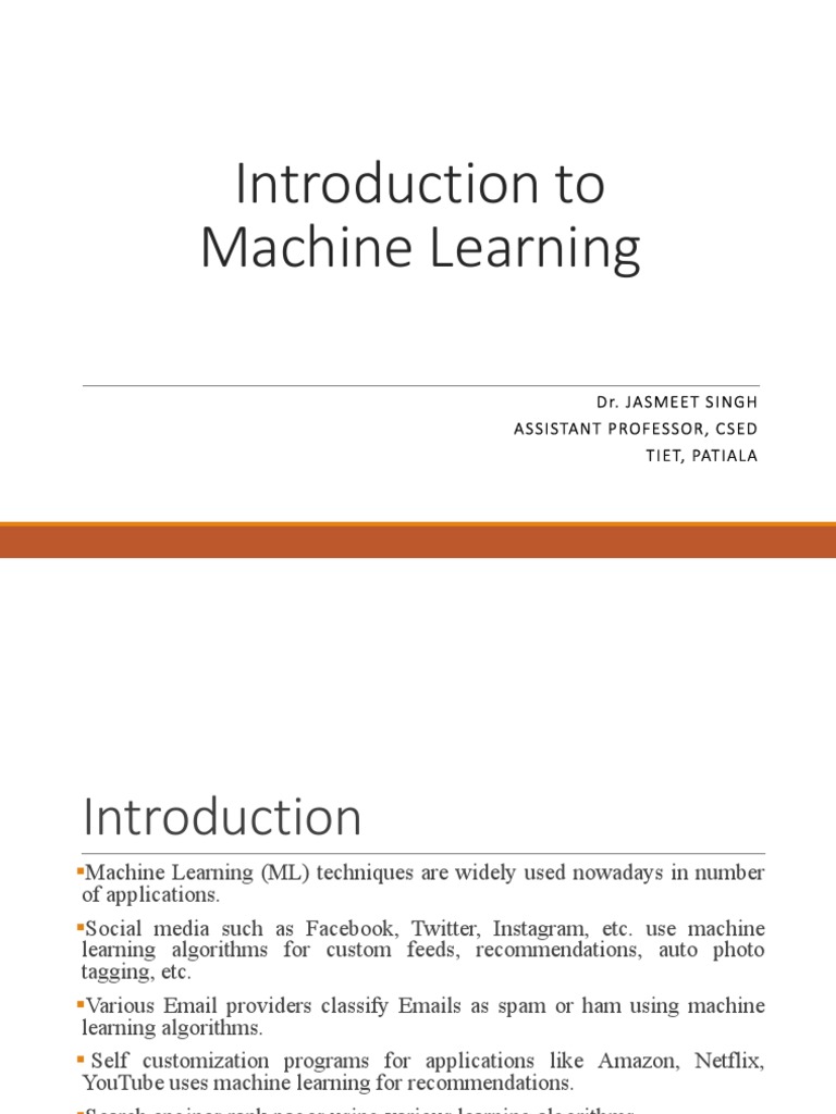 1 Introduction To Machine Learning | PDF | Machine Learning | Function ...