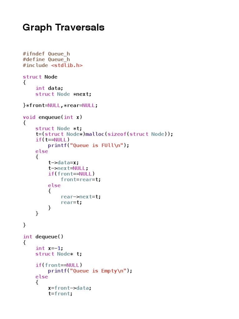 BFS and DFS Graph Traversals | PDF