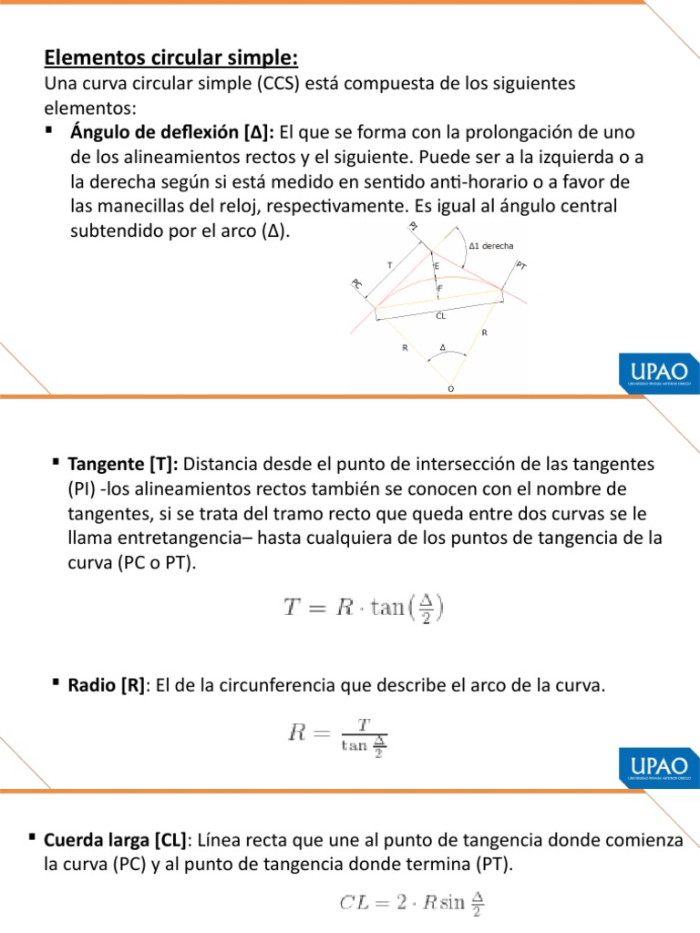 Elementos Geometricos de Una Curva Circular Simple | PDF