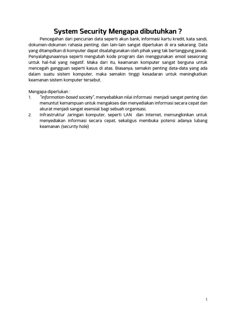 Materi System Security Kelompok 5 Pdf