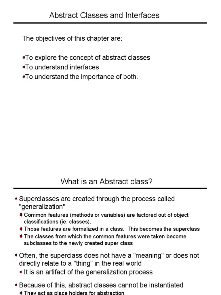 Abstract Class Interface Pdf Class Computer Programming Method Computer Programming