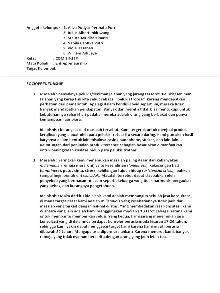 Tugas Kel Entre | PDF
