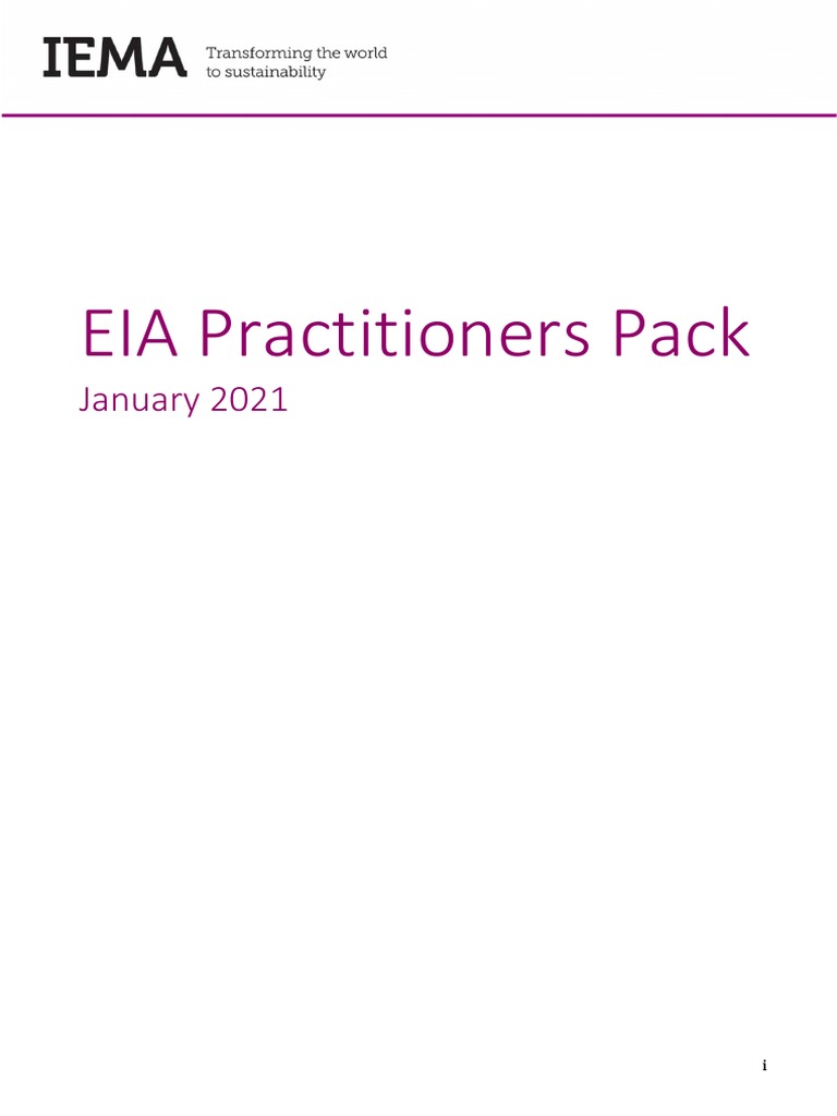 EIA Practitioner Application Pack 5.0 January 2021 | PDF ...