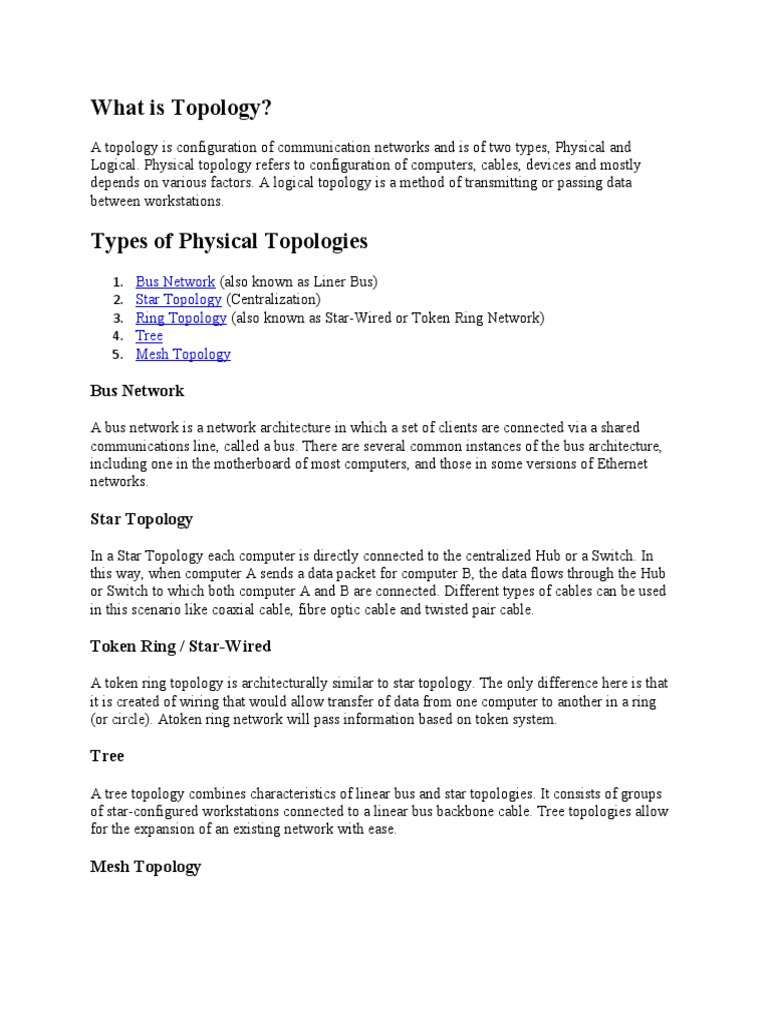 What Is Topology | PDF | Network Topology | Computer Network