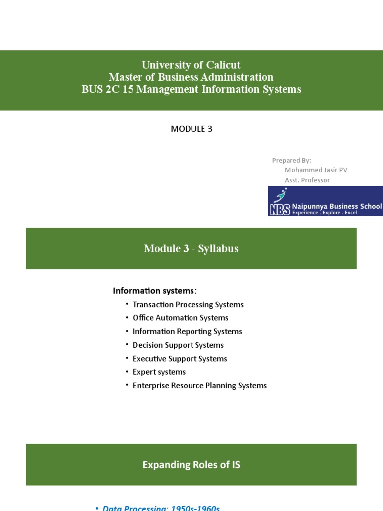 University of Calicut Master of Business Administration BUS 2C 15 ...