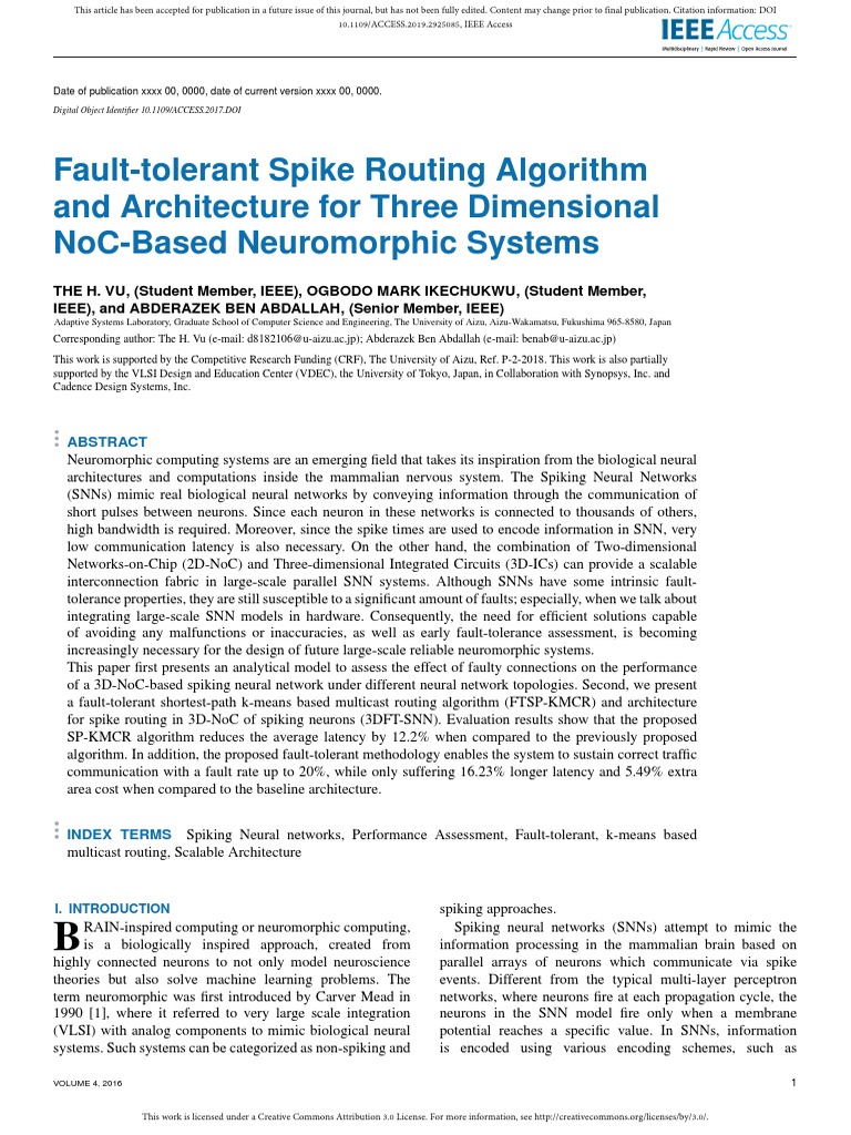 Fault Tolerant | PDF | Artificial Neural Network | Routing