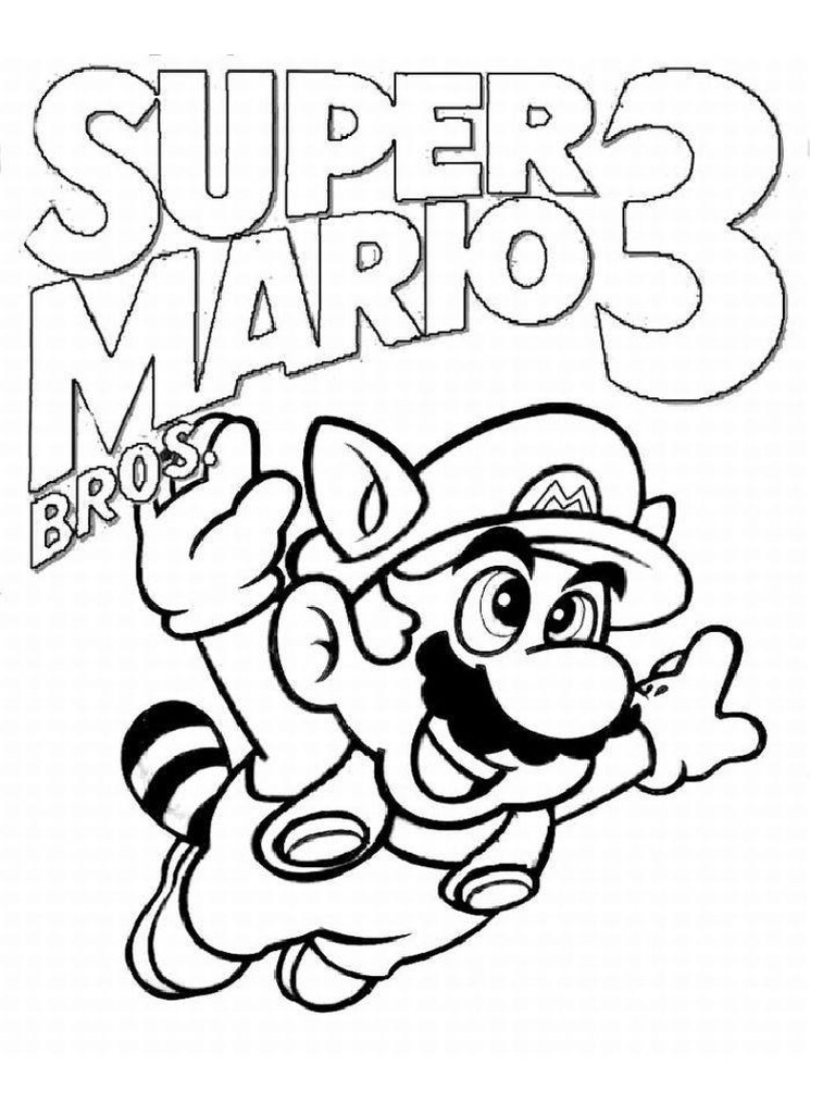 Mario 3 Coloring Pages | PDF