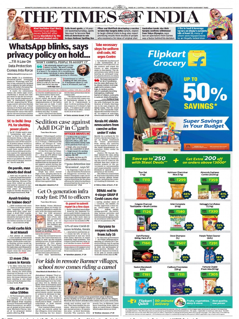 TOI 10 July 2021 | PDF