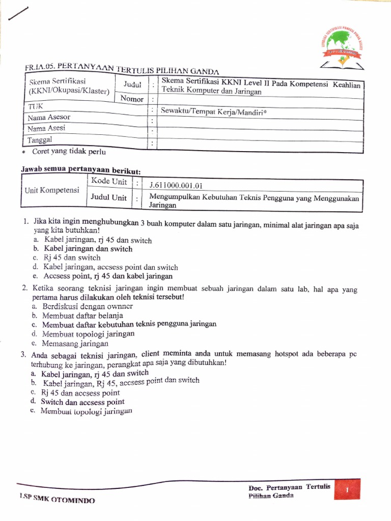 Soal LSP | PDF