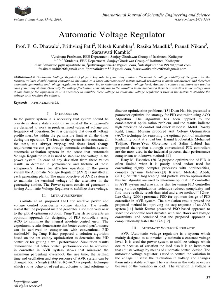 Automatic Voltage Regulator | PDF | Rectifier | Servomechanism