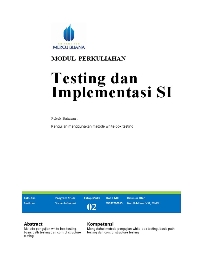 Testing Dan Implementasi SI - Pertemuan 2 | PDF