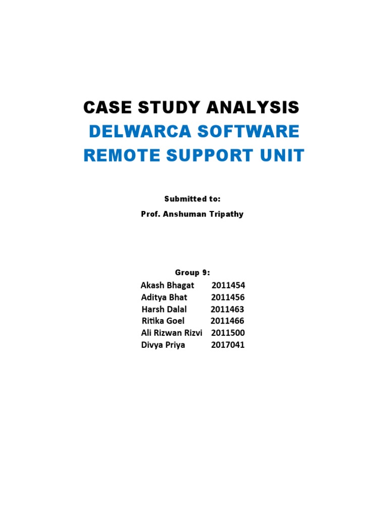 Case Study Analysis: Delwarca Software Remote Support Unit | PDF | Cost | Salary